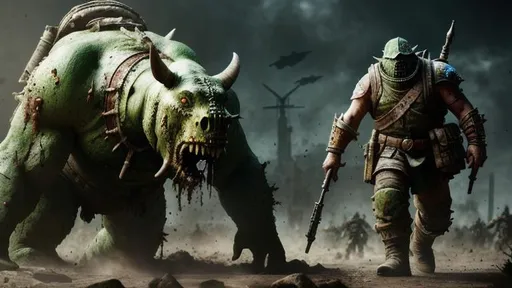 Nurgle eating human, battlefield, atmospheric, hyper... | OpenArt