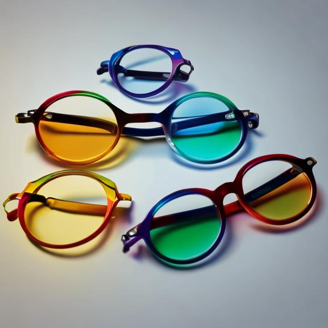 A pairs of spectacles with colours of rainbow radiat... | OpenArt