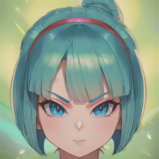 Portrait of bulma from dragon ball z, detailed face,...