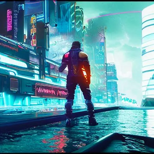 cyberpunk 2077 cruise ship tron legacy kraken storm... | OpenArt