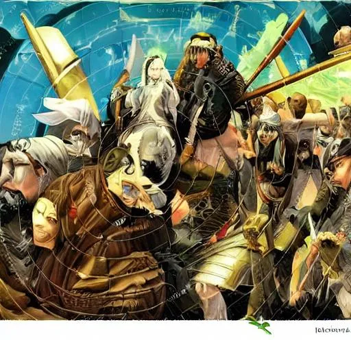 Anime war scene graphic High detail Samurai warrior... | OpenArt