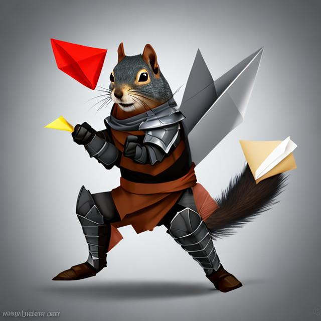 Ninja Squirrel in armor with paper airplanes | OpenArt
