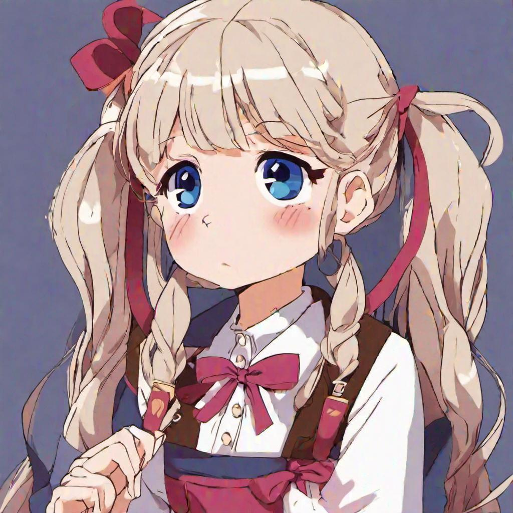 a girl called anna with a ribbon drew in anime style
