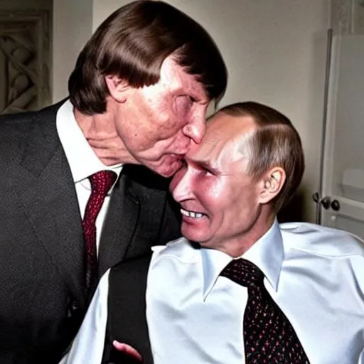 Laughing Mark Rutte and Angela Merkel eat icecream | OpenArt