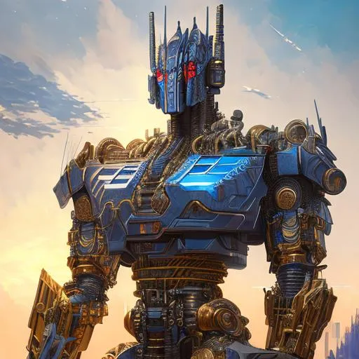 Highly detailed full-body portrait of Optimus Prime,... | OpenArt