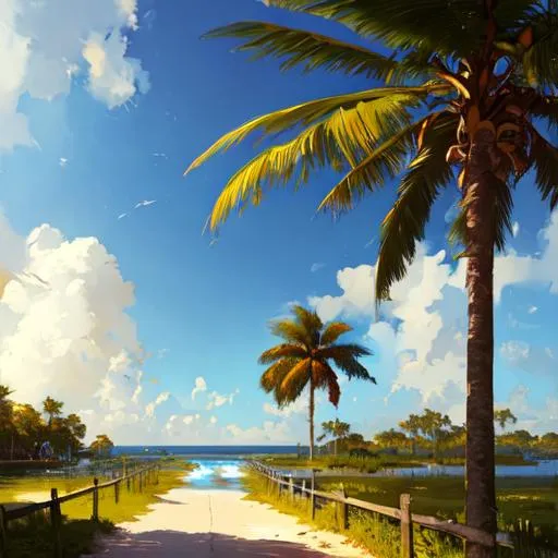 Florida landscape, sunny, cinematic, Artstation tren...