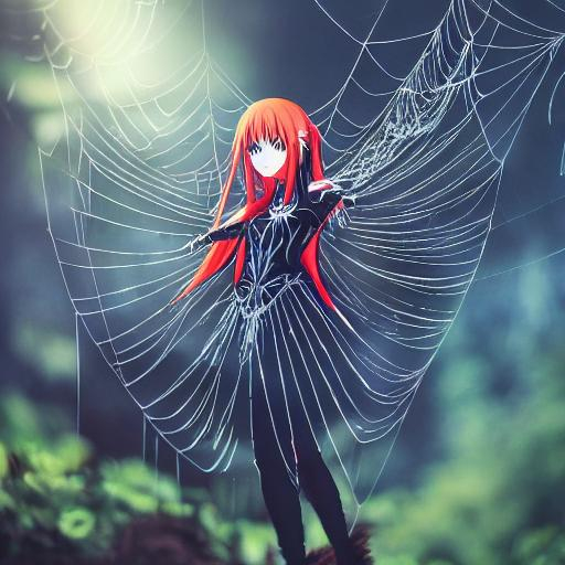 Arachne, Bird of paradise, spider web, woman, Anime,... | OpenArt