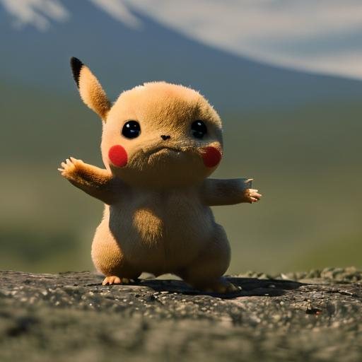 Tiny cute, Pokemon on mount fuji | OpenArt