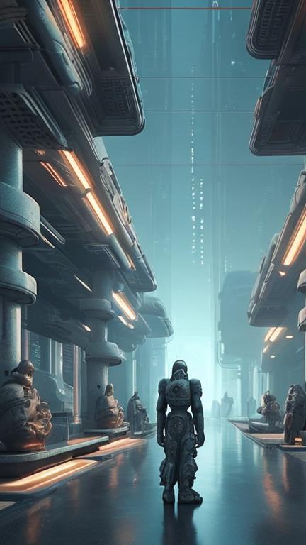 tranquil, cyberpunk futuristic sci-fi environment wi... | OpenArt