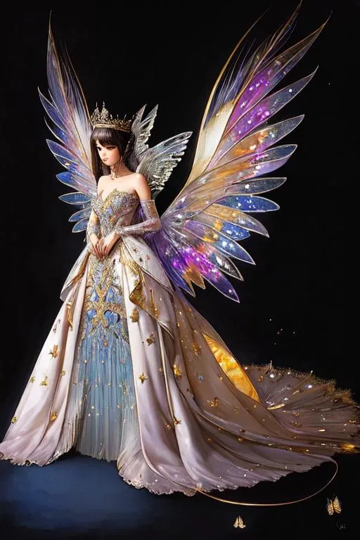 Glossy, sparkling portrait of beautiful queen, with...