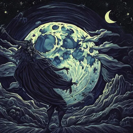 Satan, the moon, very art, full hd