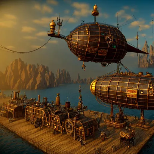 steampunk airship city rysty 8k HDDR | OpenArt