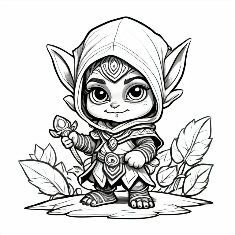hand drawn baby world of warcraft druid rogue no bac...