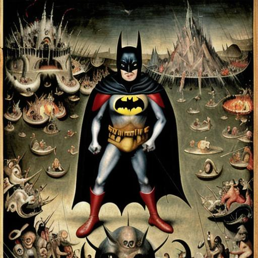Batman/hell by Hieronymus Bosch (El Bosco) | OpenArt