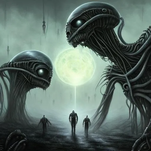 alien realm, painting, creepy, nightmare, | OpenArt