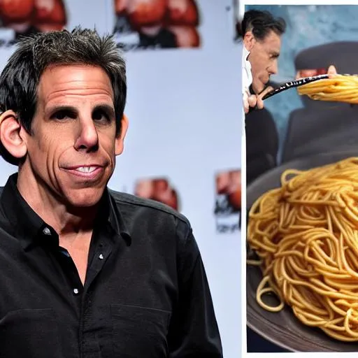 Ben Stiller eats spaghetti | OpenArt
