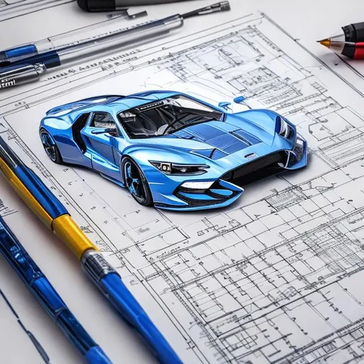 highly detailed blueprint draft paper using the gold...