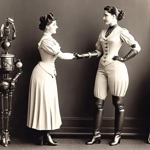 victorian woman raising the hem of her dress to show... | OpenArt