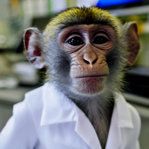 monkey in a lab coat