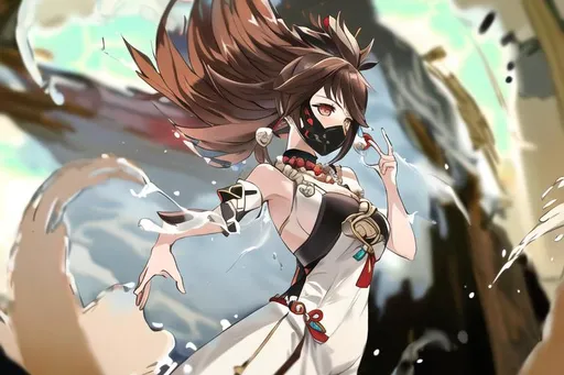 genshin impact ,Brown hair short, Wearing a fatui ma... | OpenArt
