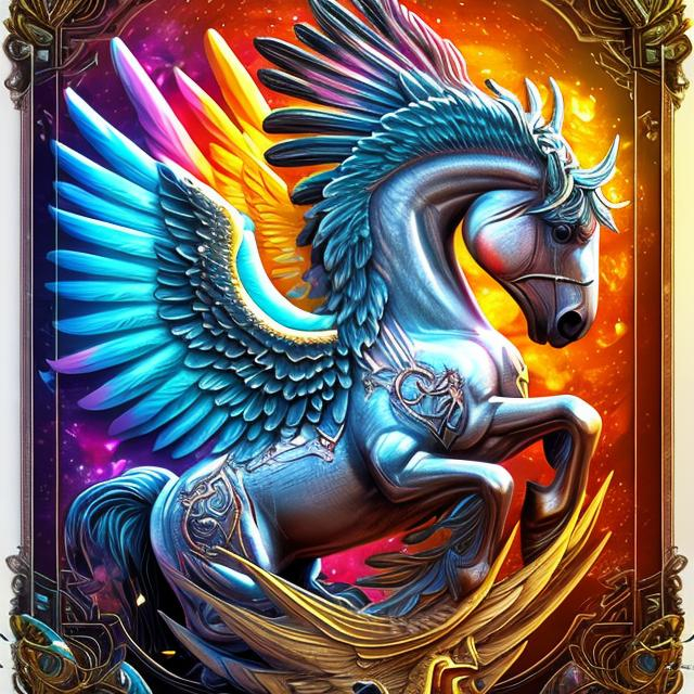 Pegasus theme, Rainbow, High Details, HD, boho theme...