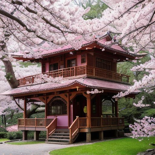 THE CHERRY BLOSSOM TREE HOUSE :: beautiful ornate tr... | OpenArt