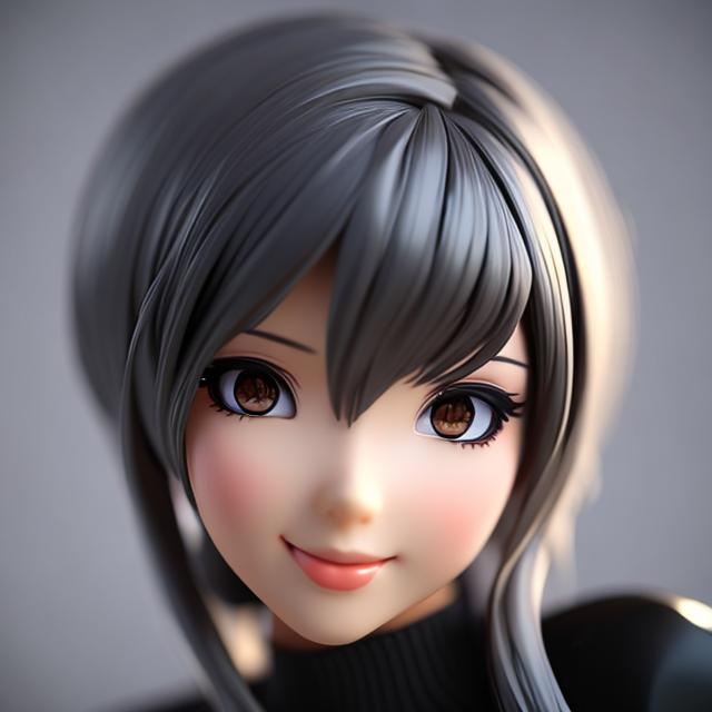 render a 3d anime girl model in potrait,pirate