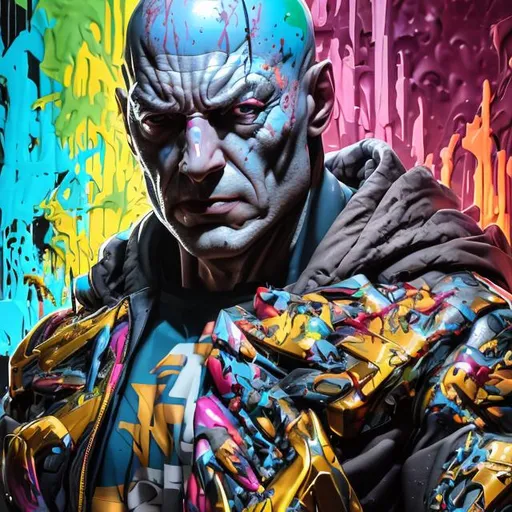 professor x, alex ross, graffiti art, splash art, st... | OpenArt