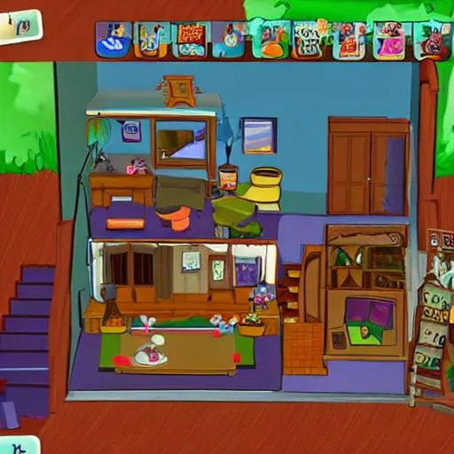 cozy home from a 2D Edutainment game | OpenArt