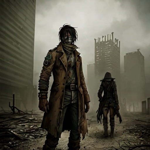 A dystopian post apocalyptic world with a lone survi...