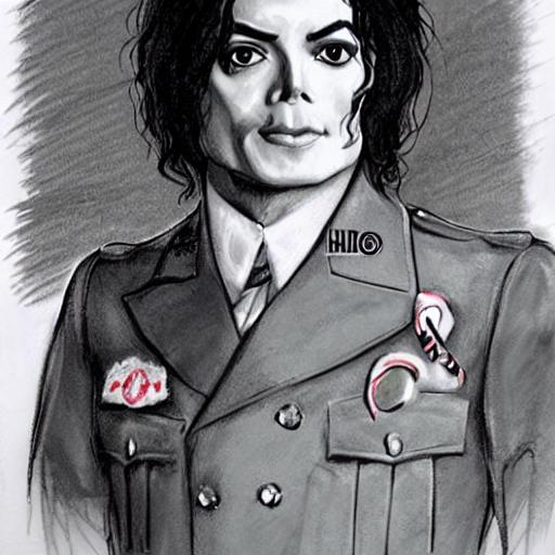 michael jackson dressed as adolf hitler.colour sketch. | OpenArt
