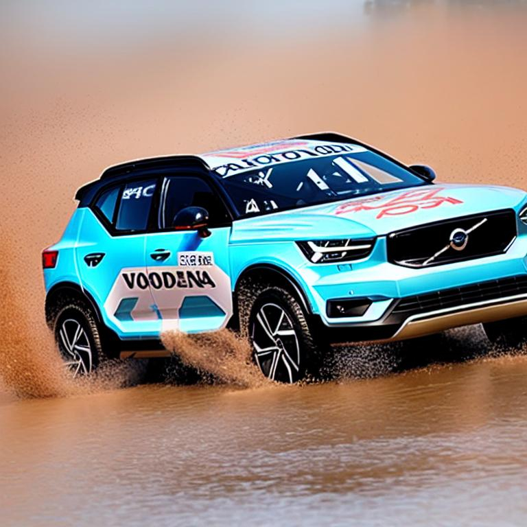 4x4 volvo xc40 2020 dakar racing, with flood in the... | OpenArt