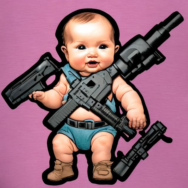 baby with a gun | OpenArt