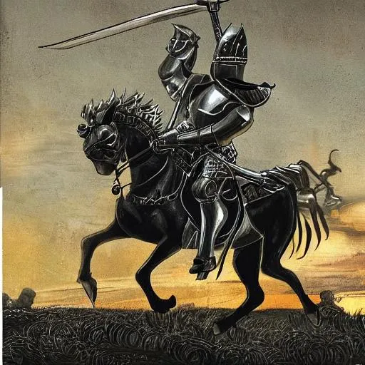 A medieval knight on his horse | OpenArt