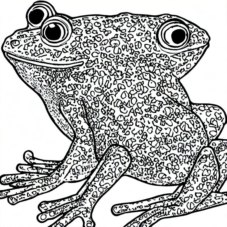coloring page realistic frog | OpenArt