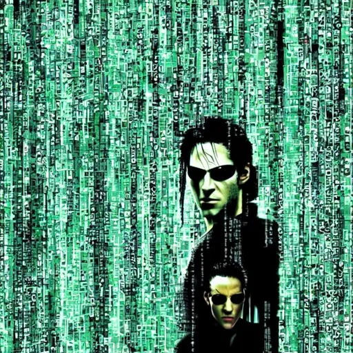 text based art inspired by the film 'The Matrix' in... | OpenArt