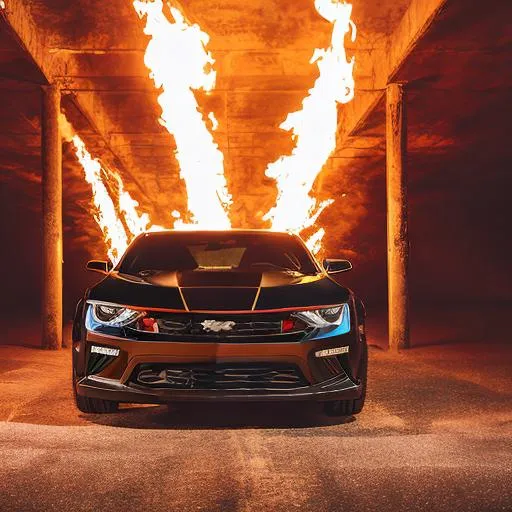 dark mettalic red camaro 2015 with golden rims, cine...