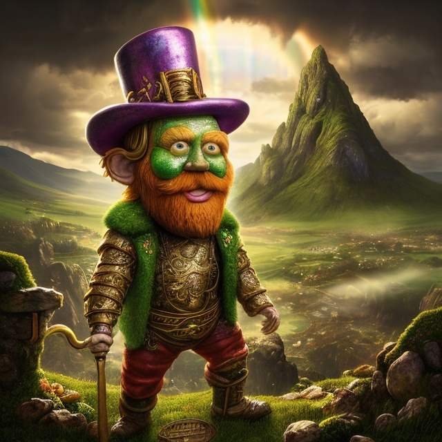 ginger man with no soul in a leprechaun costume tryi...