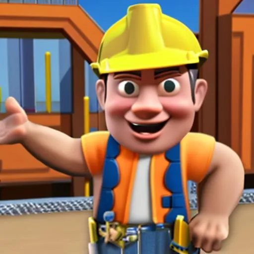 bob the builder with big muscles | OpenArt