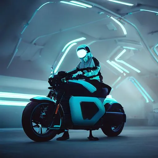 Tron, futuristic motorcycle, dark, | OpenArt