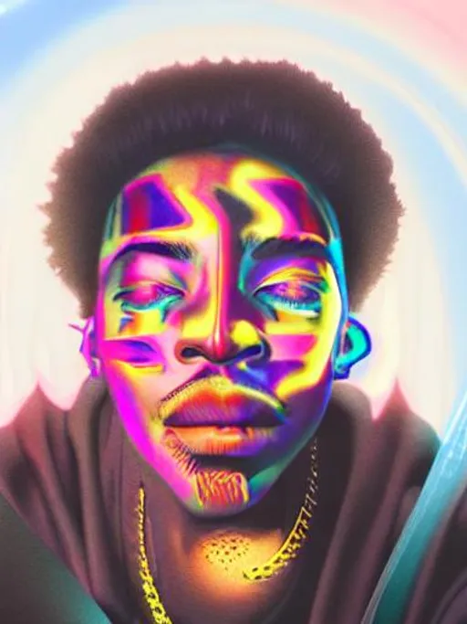 group of 5 black male singers, psychedelic 1970s sty... | OpenArt