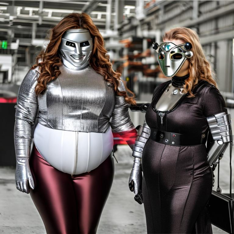 glamourous robot female mask scfi metal wires cable... | OpenArt