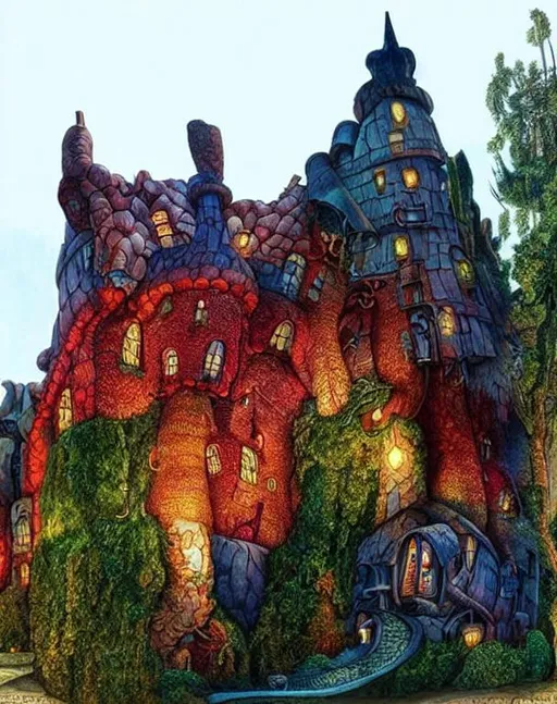 Mythical house by Jacek yerka, Dr Seuss, James Jean,... | OpenArt