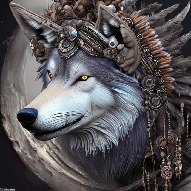 Hyper realistic wolf and Indian girl hyper detailed... | OpenArt