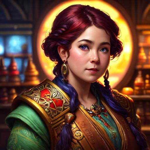 Three-quarters portrait, artificer dwarf, market-pla...