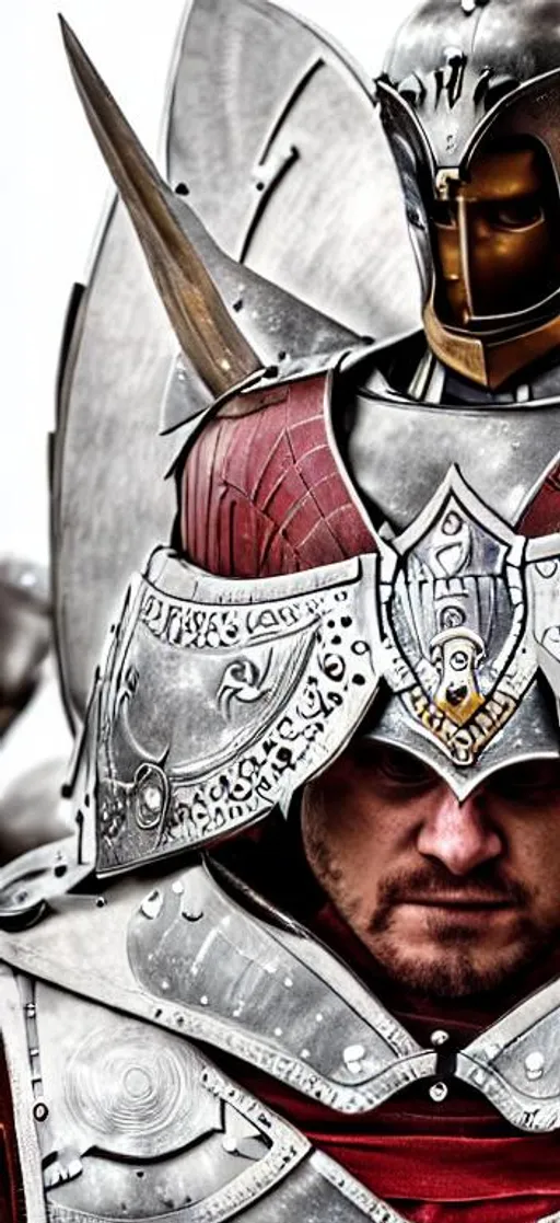 Photorealistic Portrait of a Warrior in battle armor