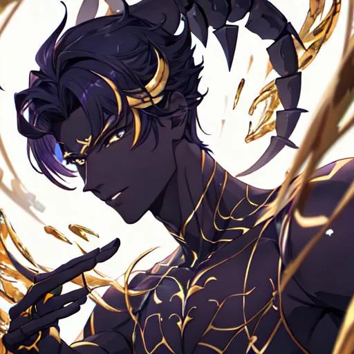 Scorpio The Scorpion zodiac as a male human, 8k, U...