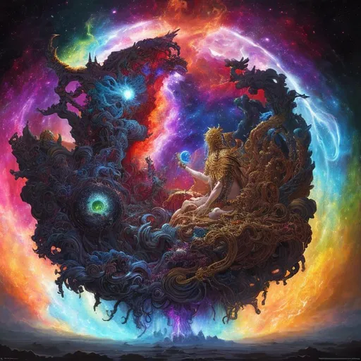 supreme being creating a universe with divine power... | OpenArt