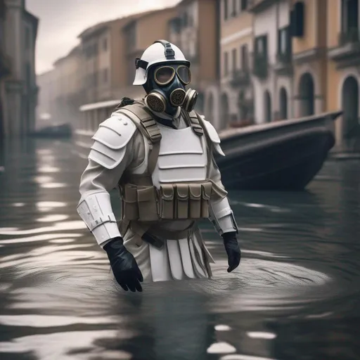 a modern roman military male in white military roman...