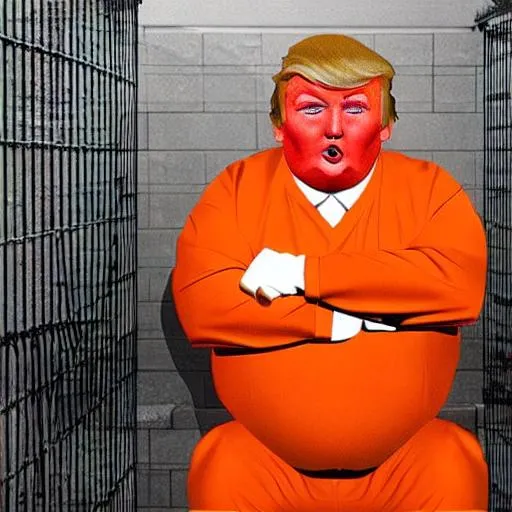 Fat Donald Trump, highly realistic orange face and j... | OpenArt